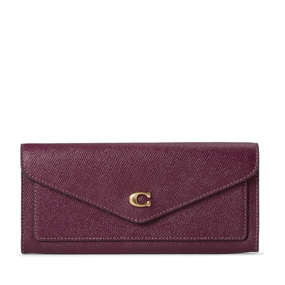 Coach | Bags | Coach Crossgrain Leather Wyn Wallet In Deep Berry ...